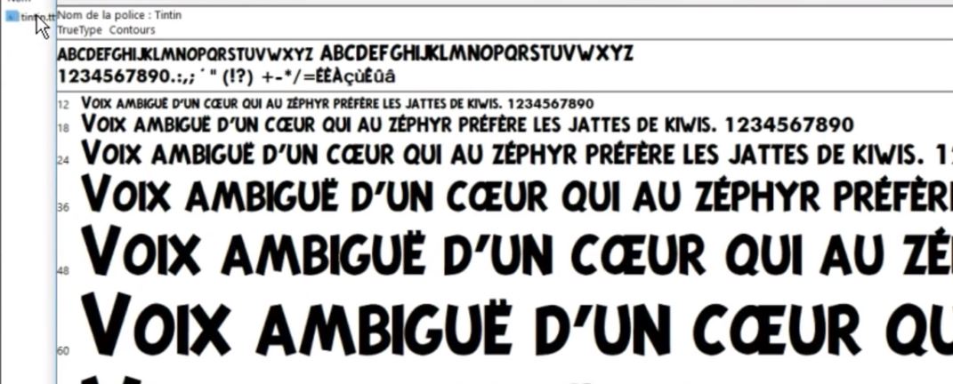 Polices Tintin - TINTINOMANIA